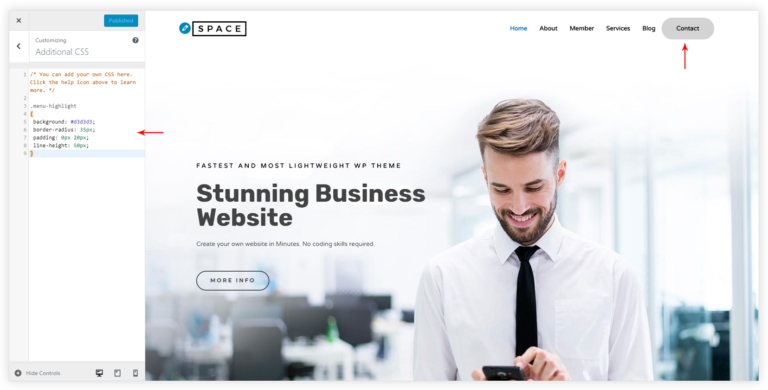 How to Highlight a Certain Menu Item?