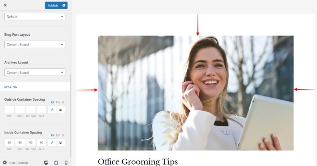 How to Manage Spacing Within a Container Using Astra?