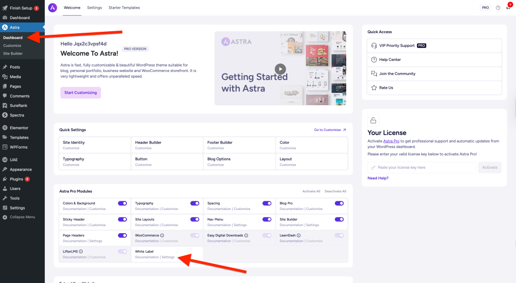How to White Label Astra?