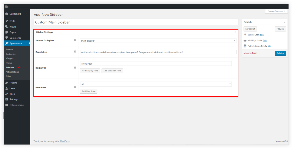 How to Add Custom Sidebar to the Theme with Lightweight Sidebar Manager Plugin?