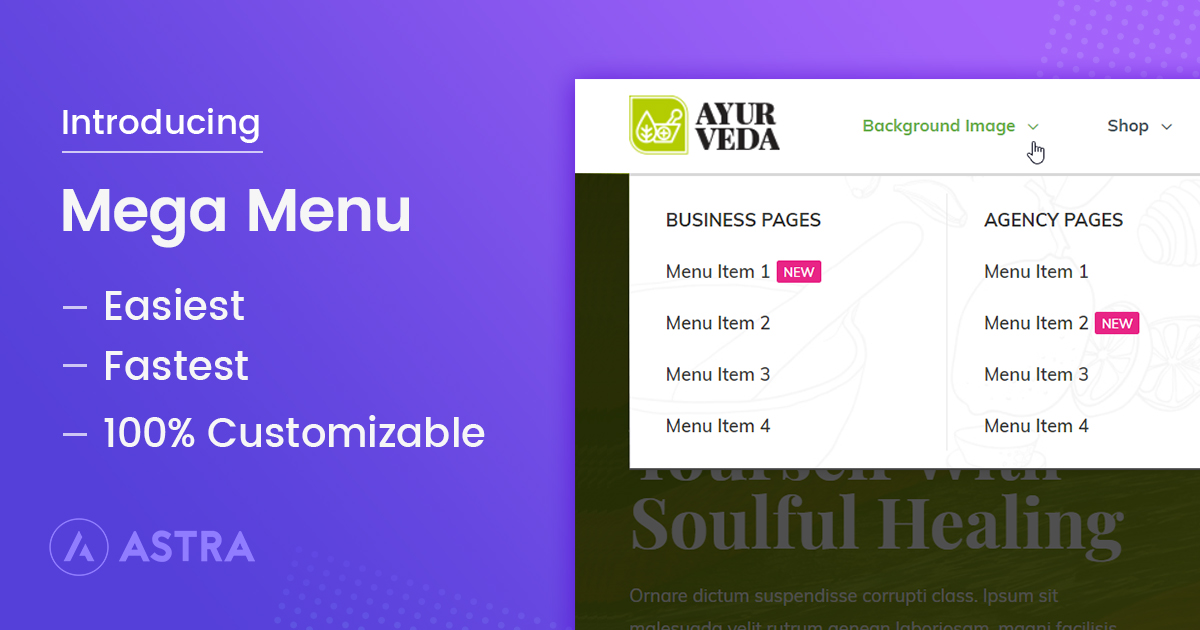 Introducing the Astra mega menu – Website menus made better!