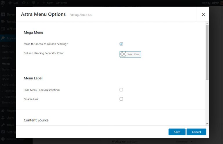 How to Create a Mega Menu Using the Nav Menu Module of Astra?