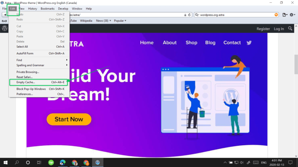 How to clear the browser cache in every web browser
