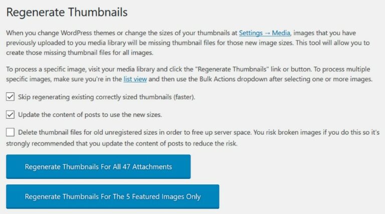 How to easily change the WordPress featured image size