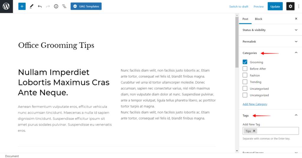 Blog Archive Page Settings in Astra