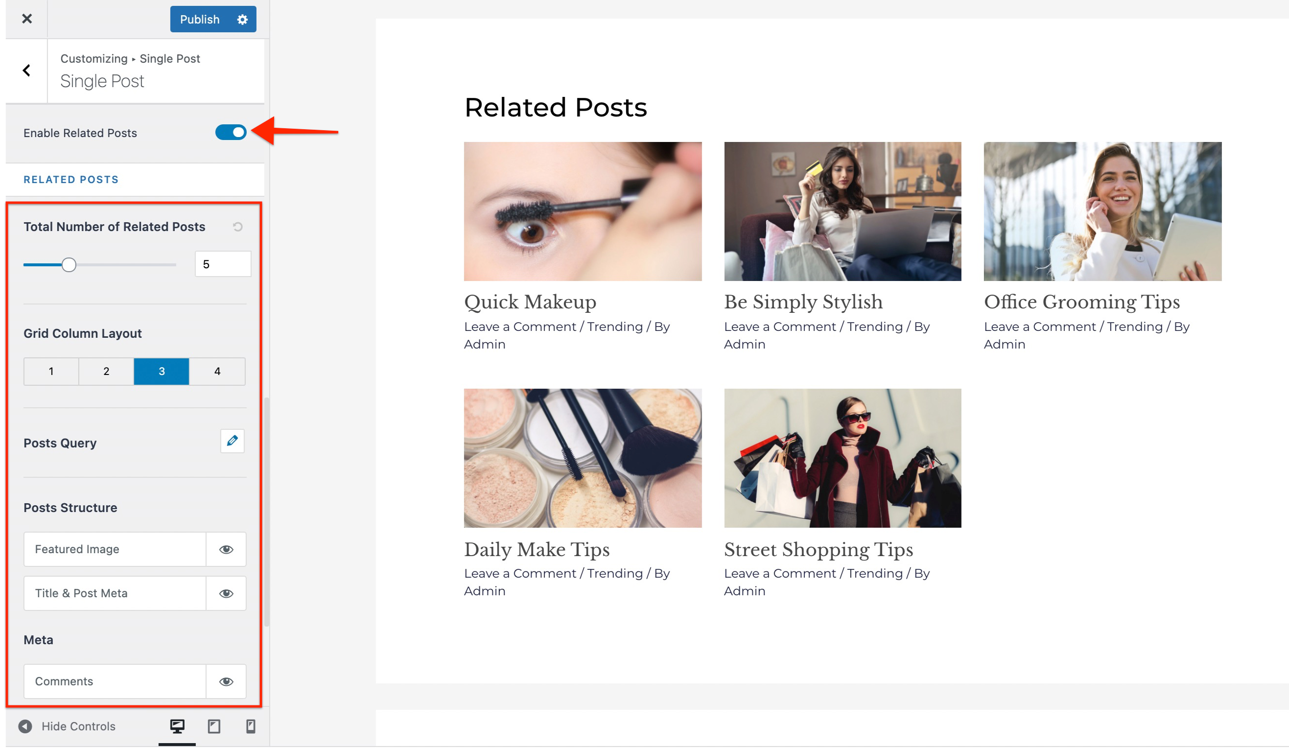 Display Related Posts on Single Blog Post