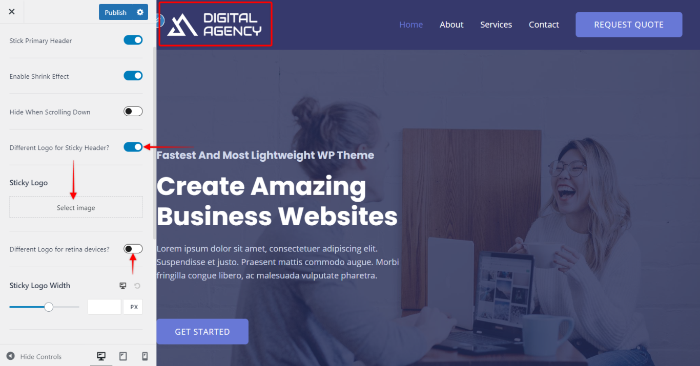 How To Add A Sticky Header Or On scroll Fixed Header With Astra 