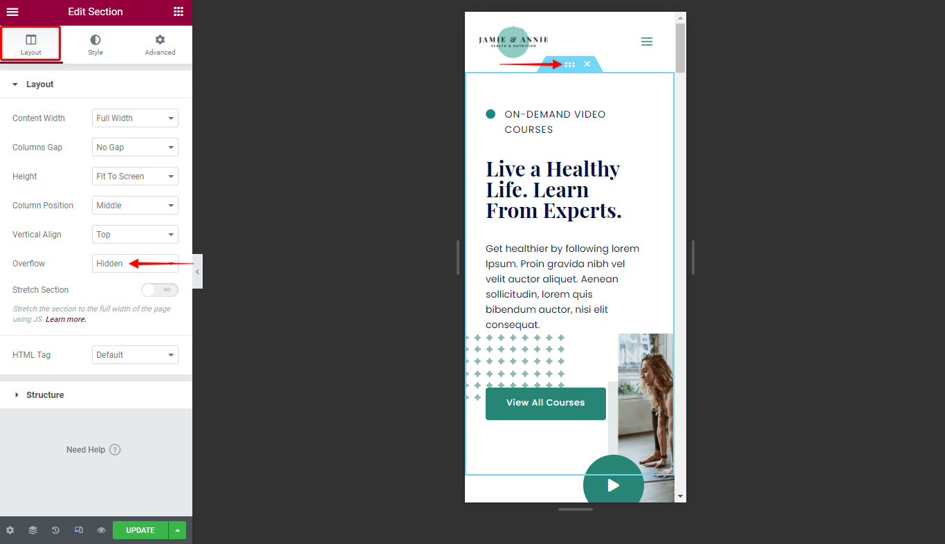 How To Fix Horizontal Scrollbar On Mobile When Using Elementor 