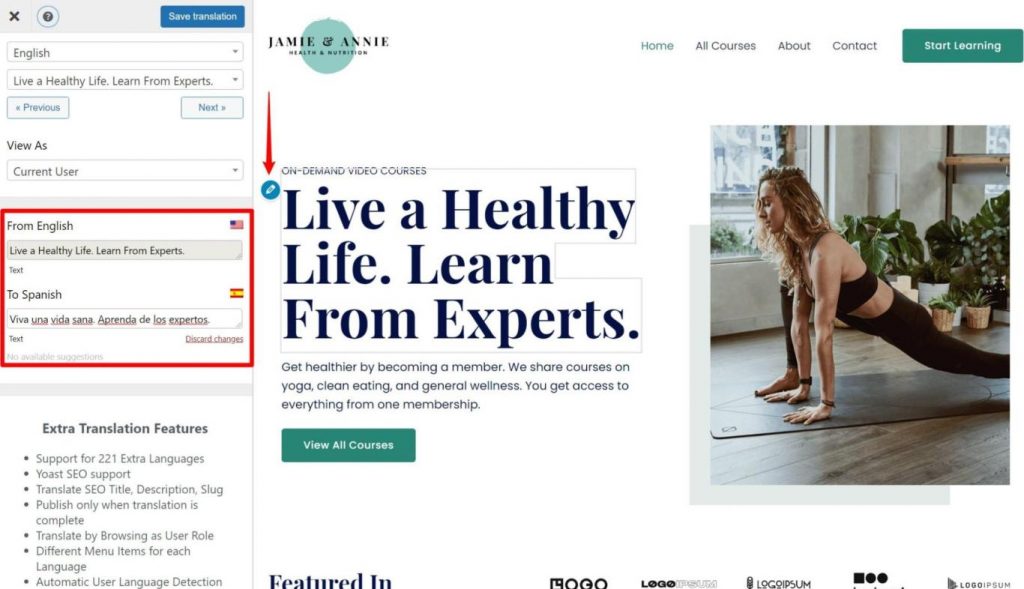 How to Turn Astra Website Multilingual with TranslatePress?