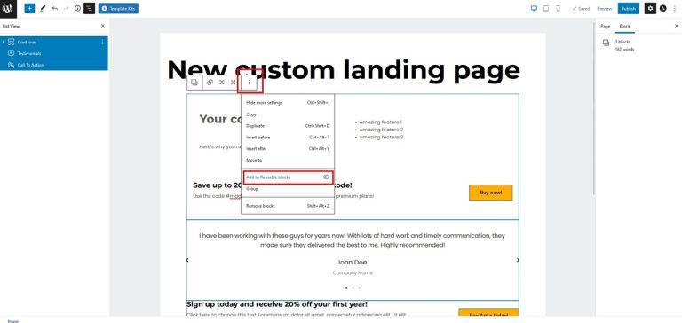 Create a template in WordPress – Save time and effort!