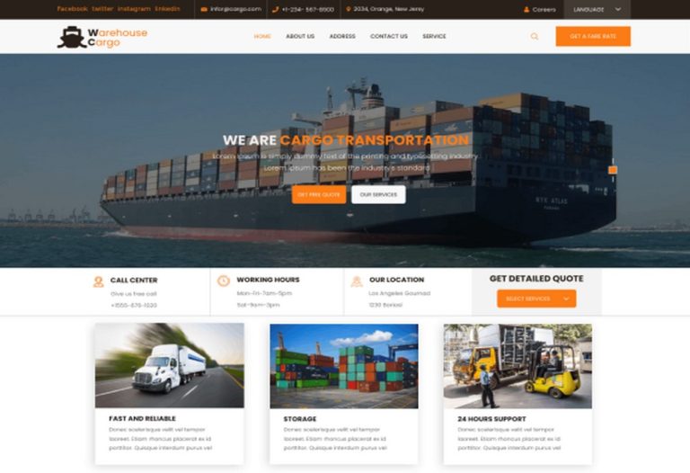 Top 23 transportation / logistics WordPress themes in 2023