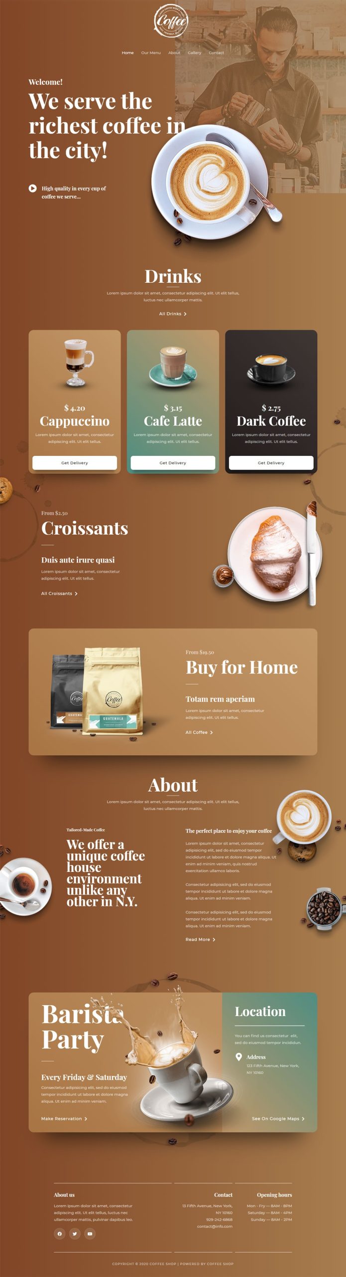 Best Coffee Shop Website Template (Elegant Design)