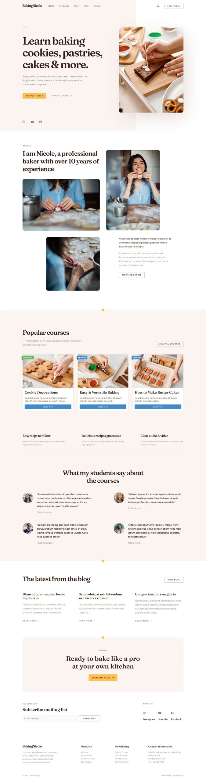 Learn Baking – Courses served best using our website template