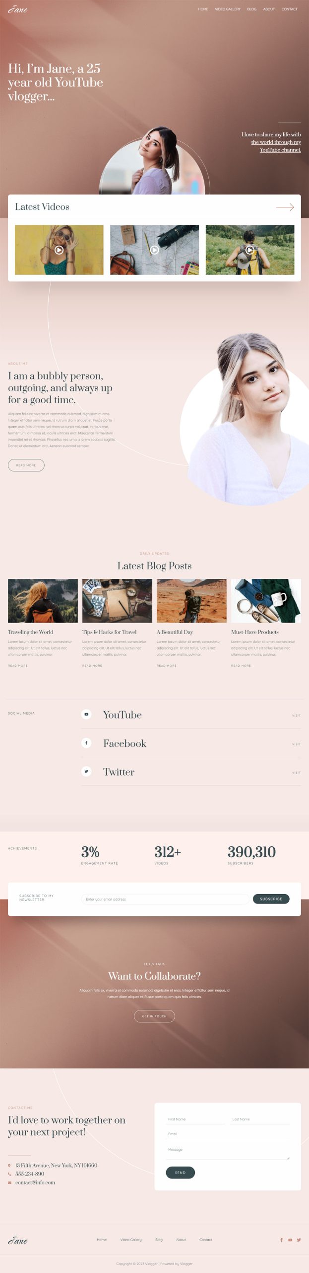 Premium Vlogger Website Template to Step Into the Spotlight