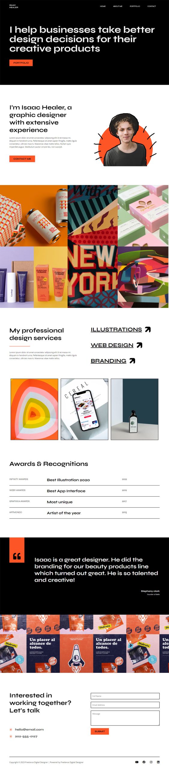 Freelance Digital Designer Website Template