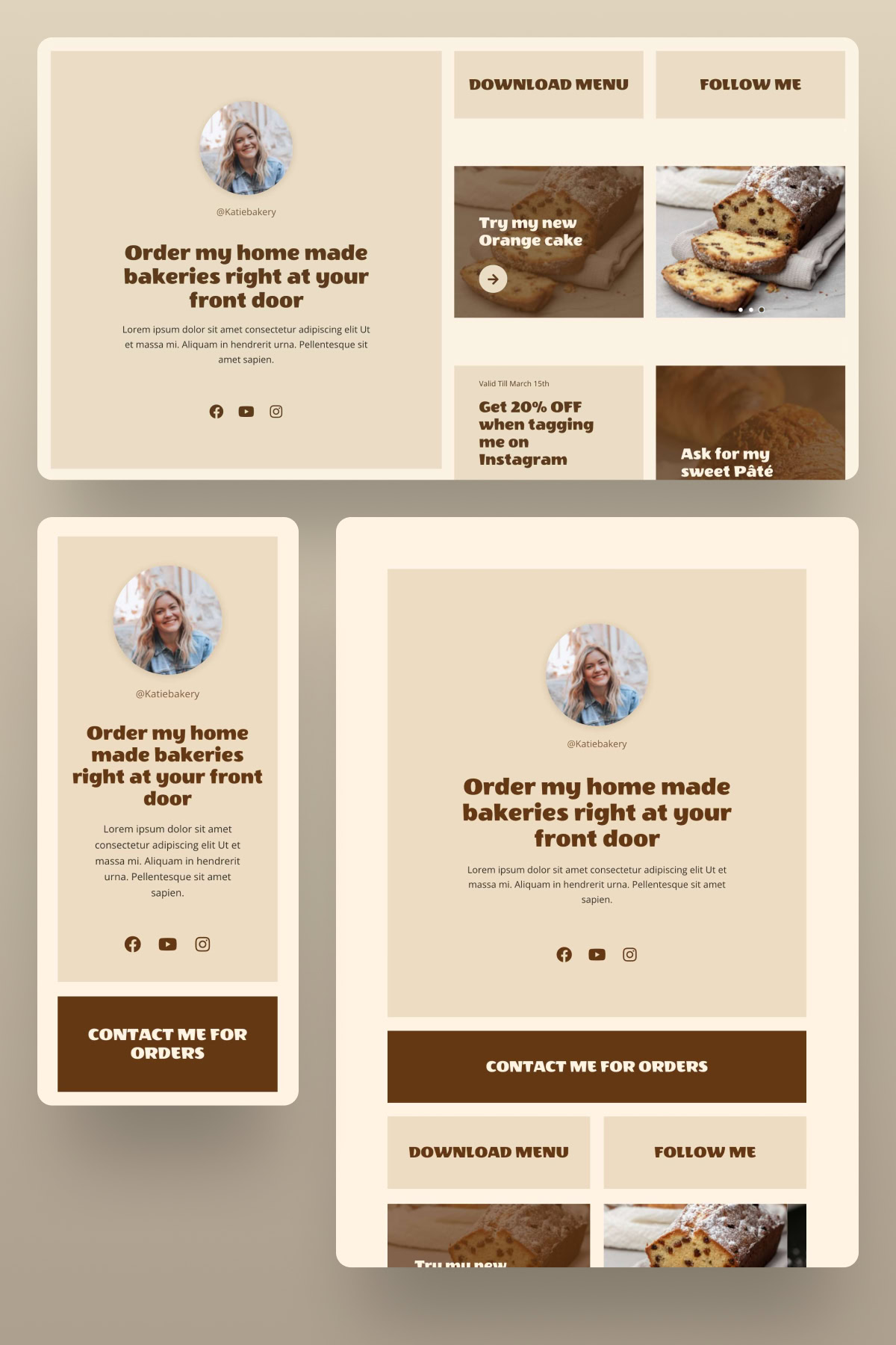 Free Local Bakery Website Template (Link-In-Bio Template)