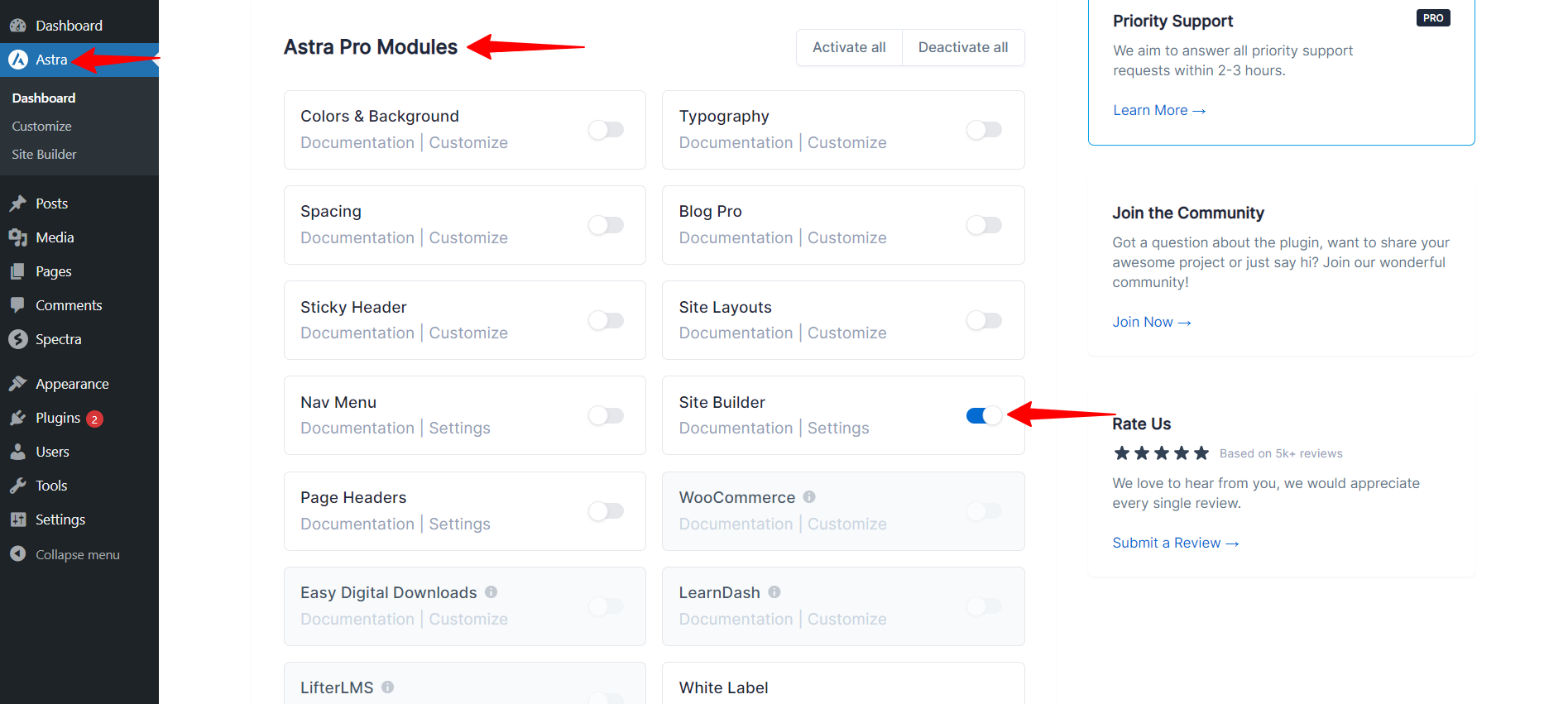 Custom Template in Astra