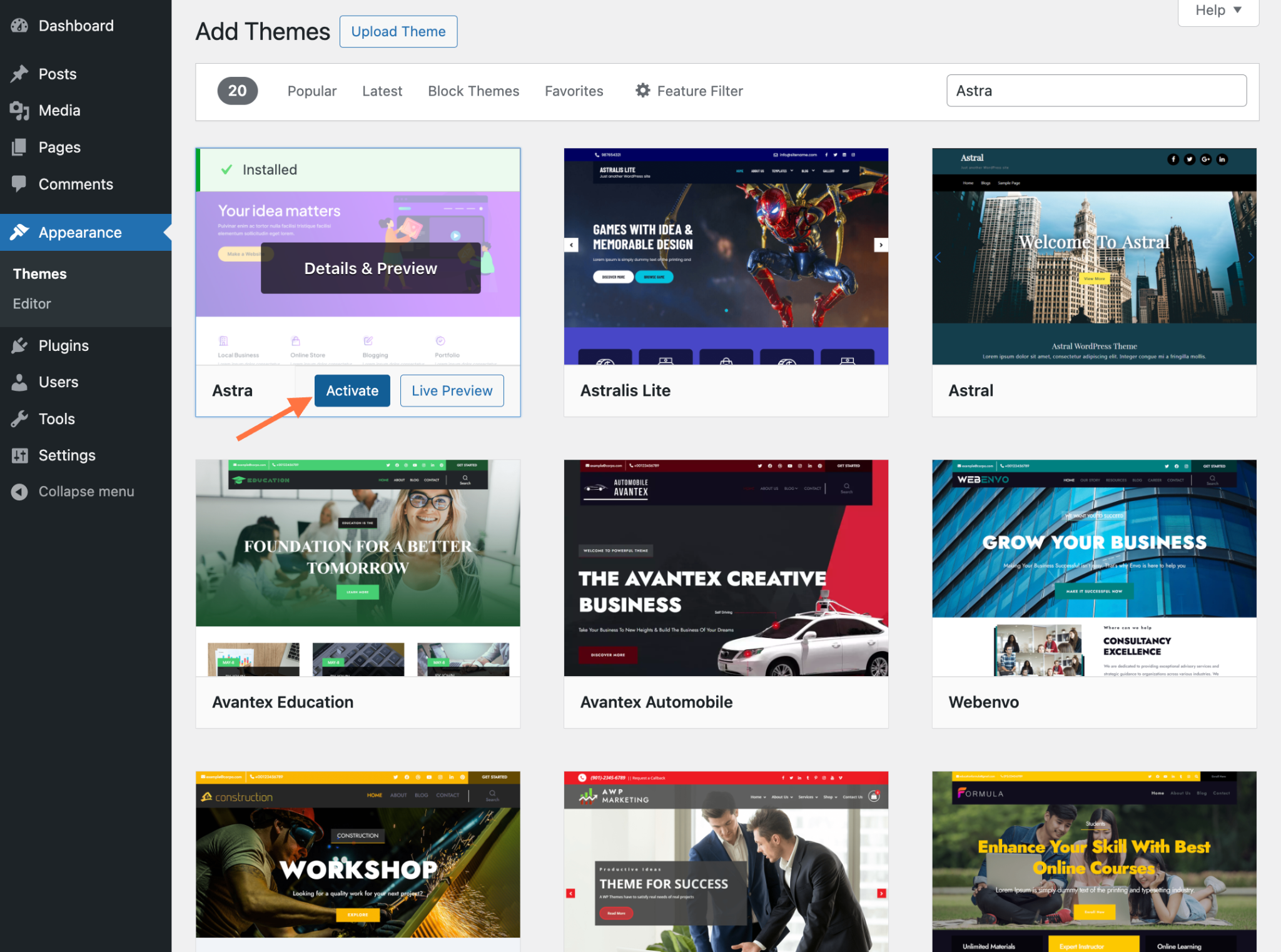 How to Install the Astra Theme?